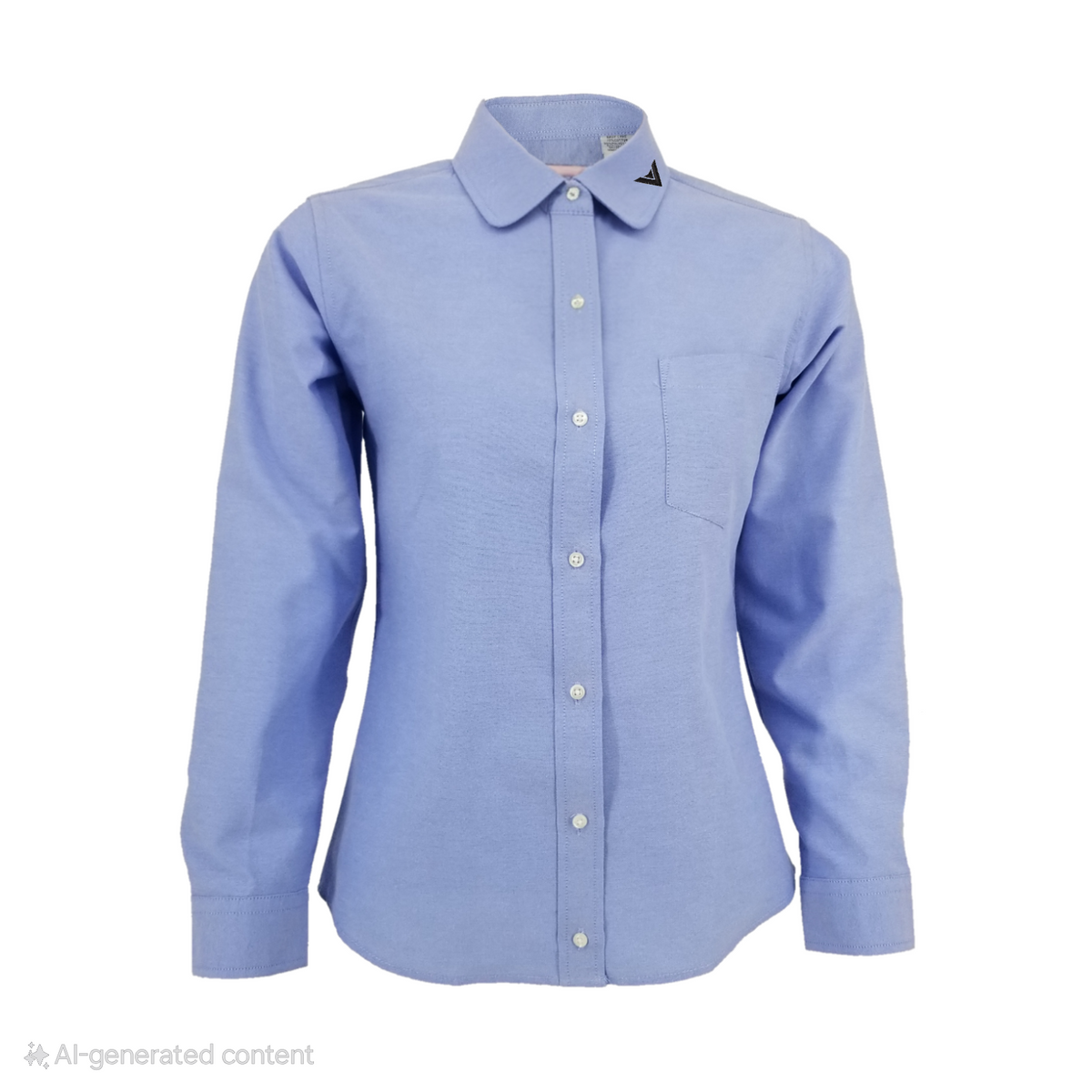 Light Blue Round Collar Shirt - S6228E with Satmer Embroidery - No Tzn ...