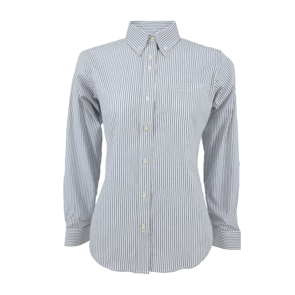 Betty Z Black and White Stripe Girls Pinpoint Oxford Shirt – Fraylich ...