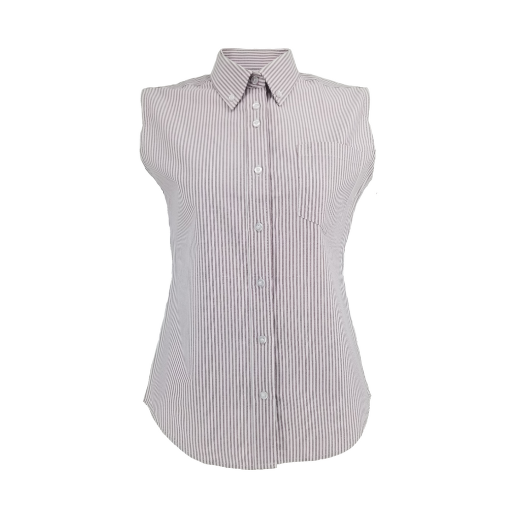 Sleeveless Maroon Stripe Shirt For Girls - 7243 – Fraylich School Uniforms