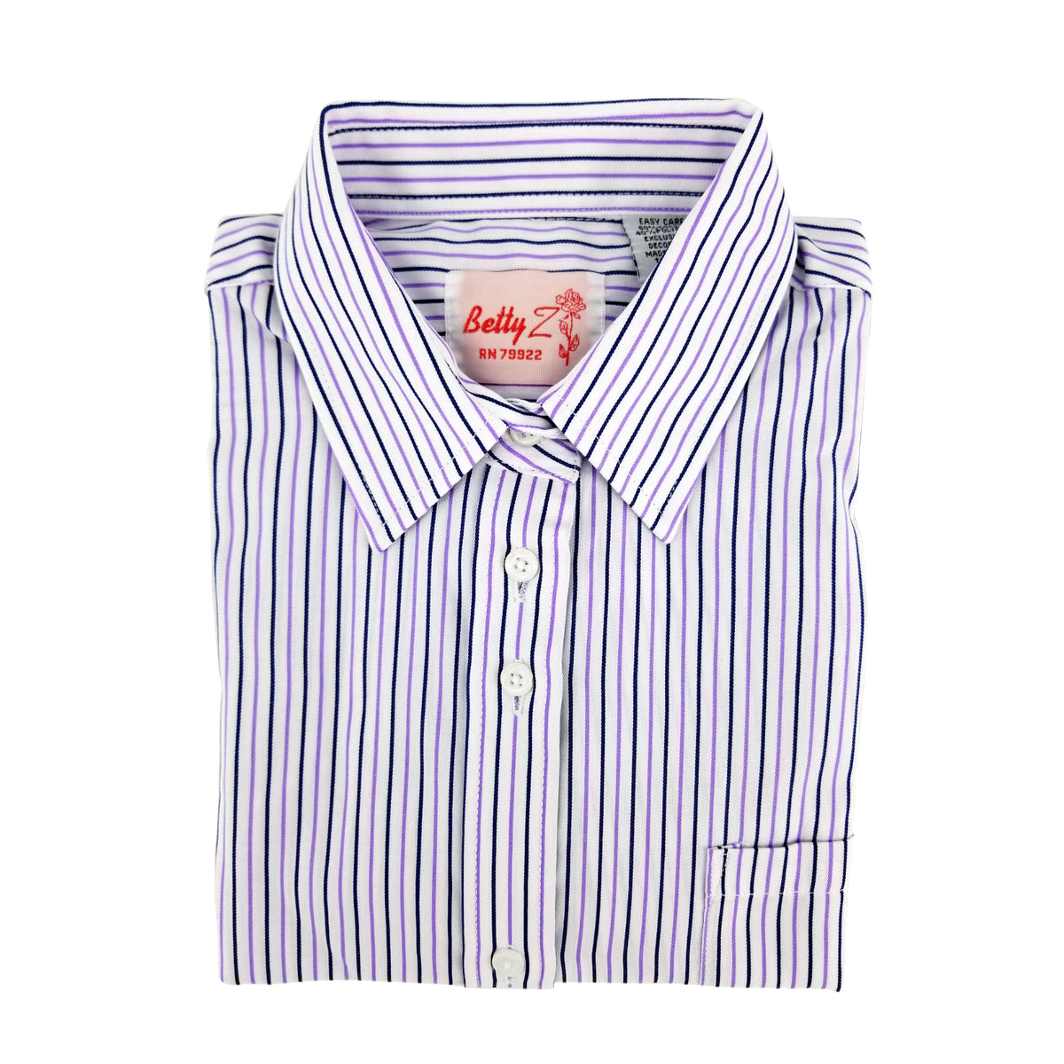 Betty Z Lavender Stripe Girls Pinpoint Oxford Shirt – Fraylich School ...