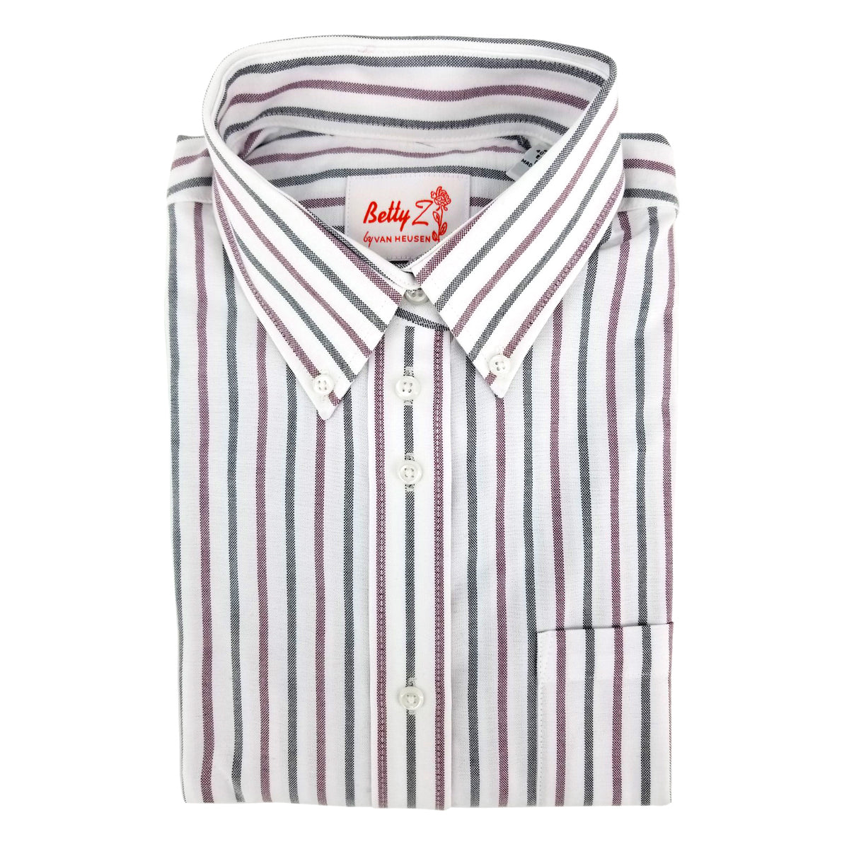 Betty Z Black and Wine Stripe Girls Oxford Shirt – Fraylich School Uniforms