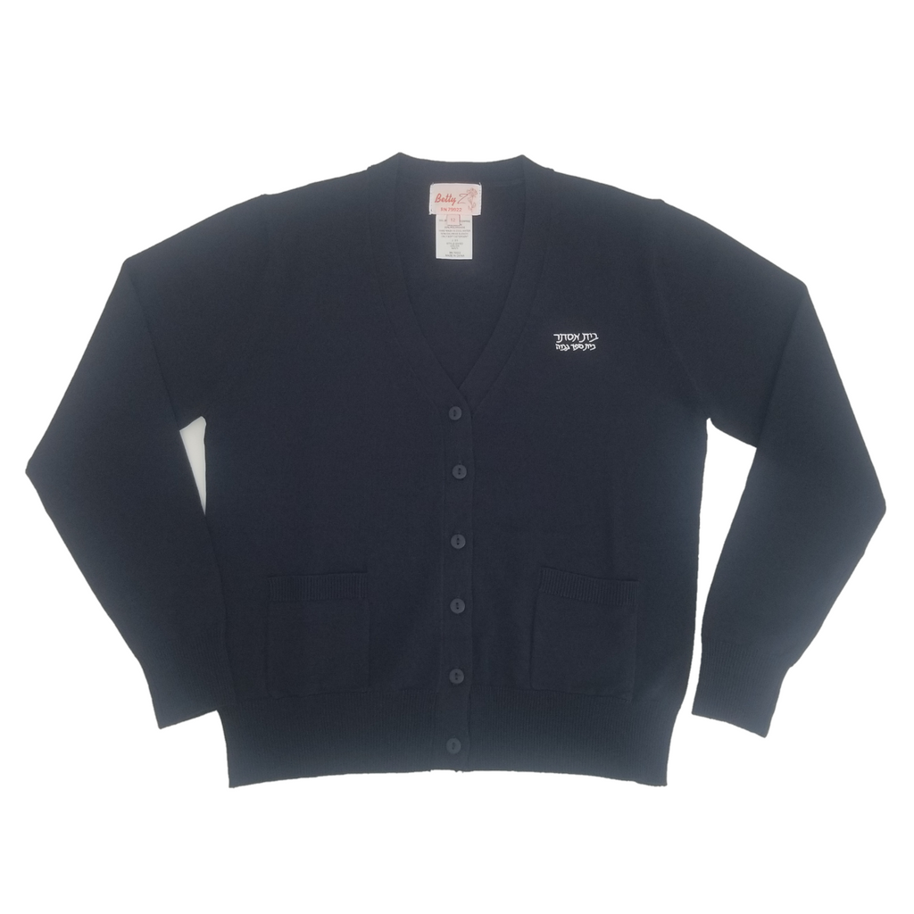 Rayon Button Down Sweater Navy 204BD with Bais Esther HS Embroidery ...
